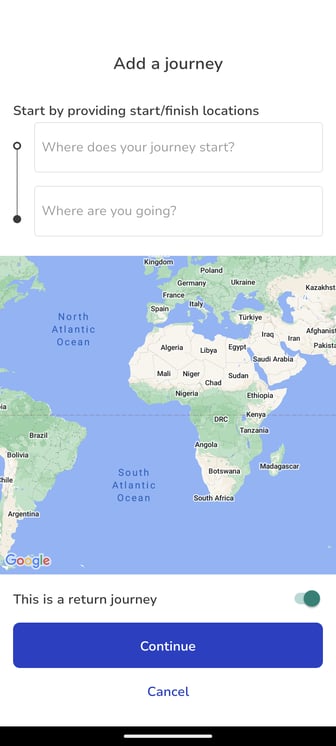 How to add a journey on the Mobilityways app